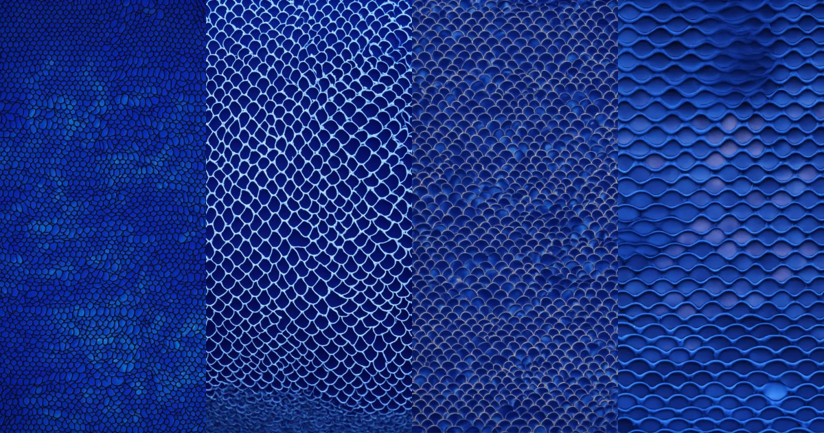 Lexica - Fishscale pattern in royal blue, microscopic print