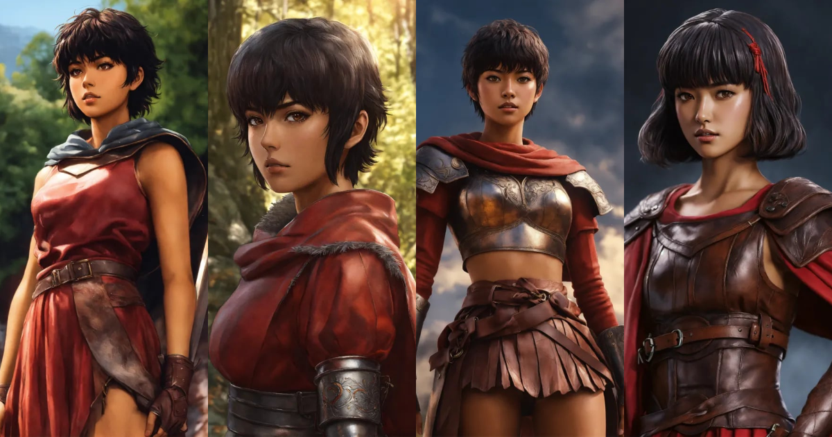Lexica - Full body Realistic art of Casca from Berserk, brown skin ...