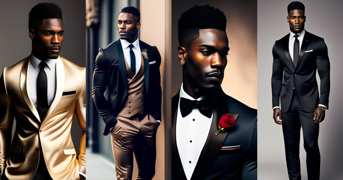 Lexica - Black man wearing elegant cothes, close picture, masculine.