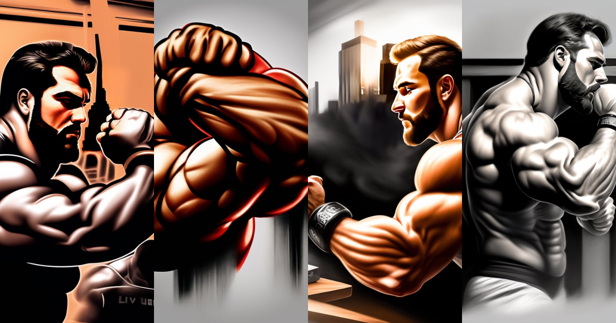 Lexica - Big strong arm doing armwrestling drawing sketch