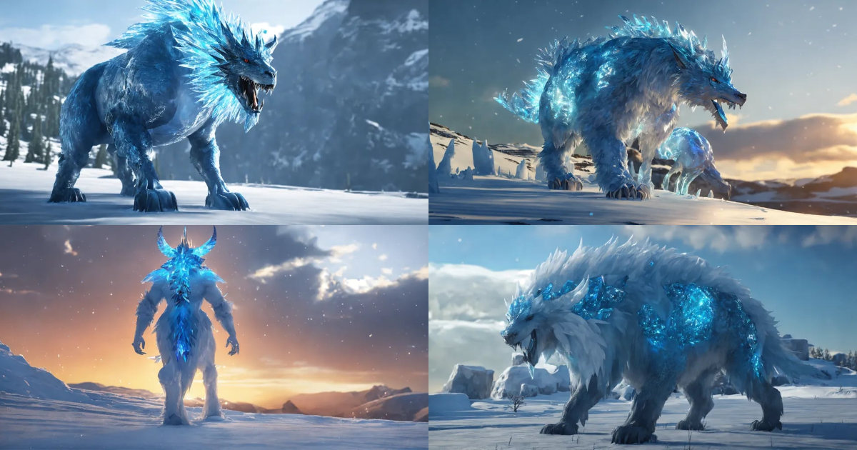 Lexica - A ice mythical creature, 32k, UNREAL ENGINE