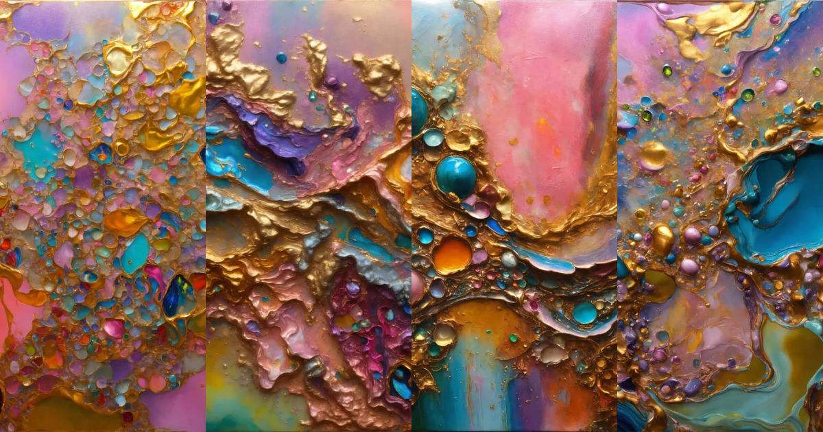 Lexica - Colorful abstract painting oil and water complex complicated ...
