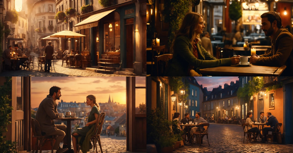 Lexica - Cinematic shot of man and woman, friends or acquaintances ...
