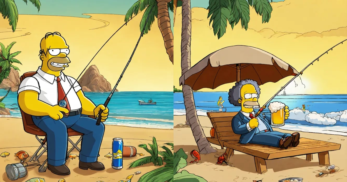 Lexica - Lawyer Lionel Gates from the Simpsons cartoon is lying under a ...