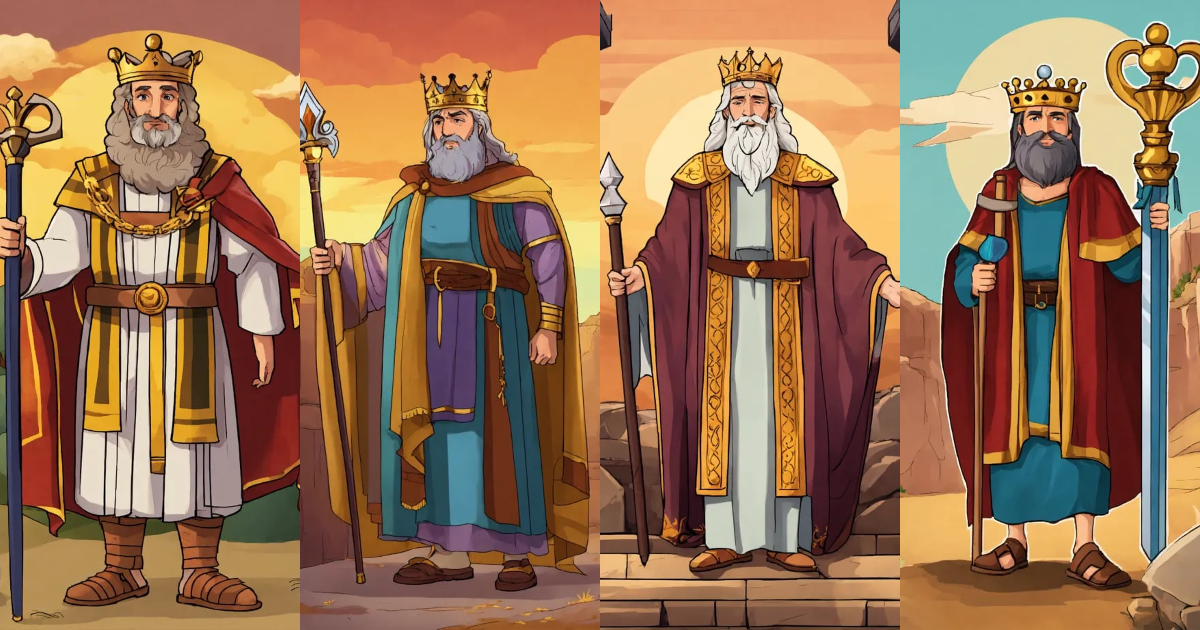 Lexica - King saul from the bible, 2d cartoon
