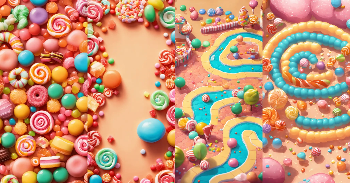 Lexica - Generate a top down, candy-themed sprite pixel illustration ...