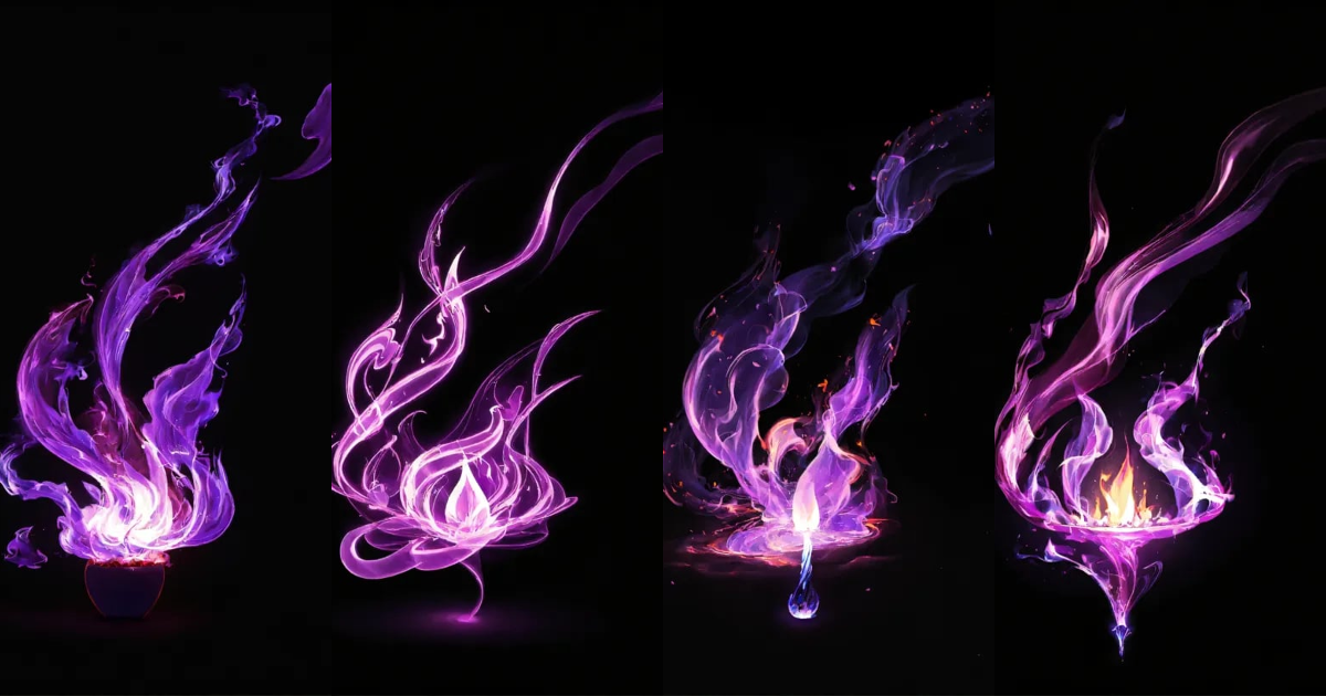 Lexica - Purple magic flame animated