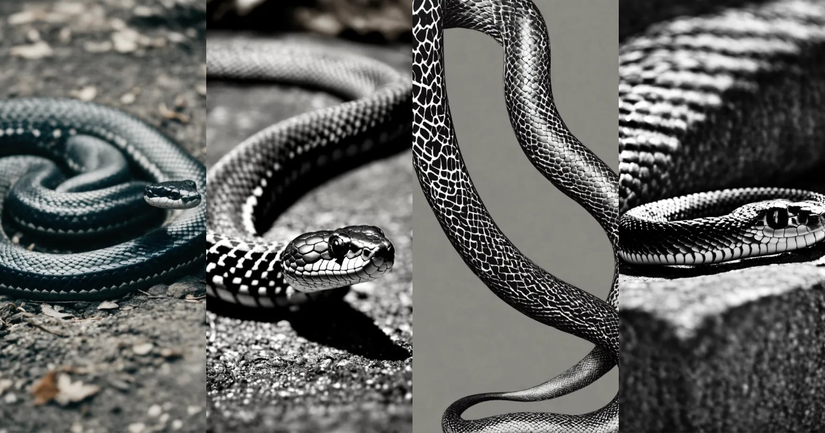 Lexica - Monochrome snake lying in a straight line