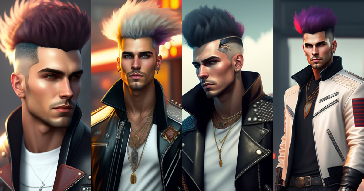 Lexica - Realistic portrait of an 80s retro white young male punk ...