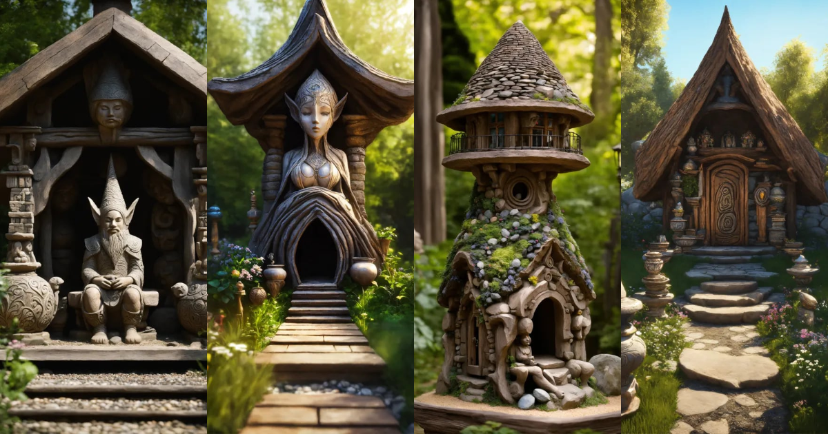Lexica - An ancient spiritual hooded female gnome medieval cabin ...