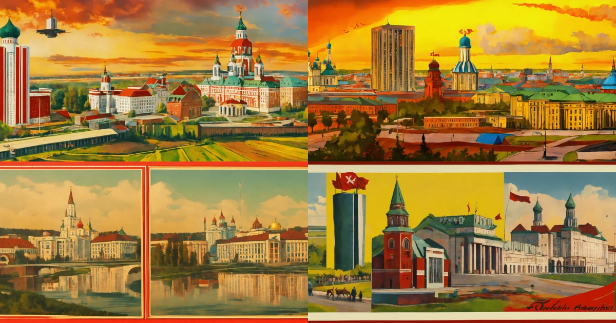 Lexica - Collage on the theme of Belarusian cities USSR