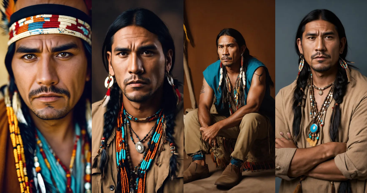 Lexica - Scared unique expressive native american man casual dressed ...