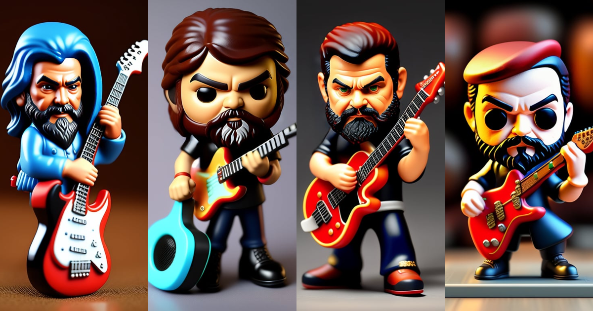 Lexica - Rajoy wizard rocker playing guitar funko realistic 3d render ...