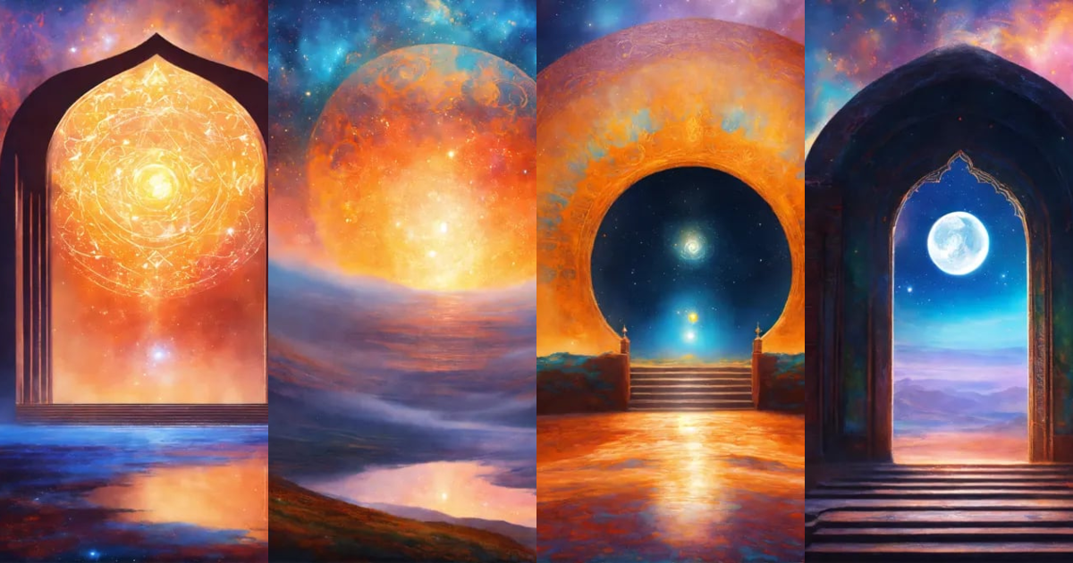 Lexica - An ethereal abstract painting depicting a gateway to the ...