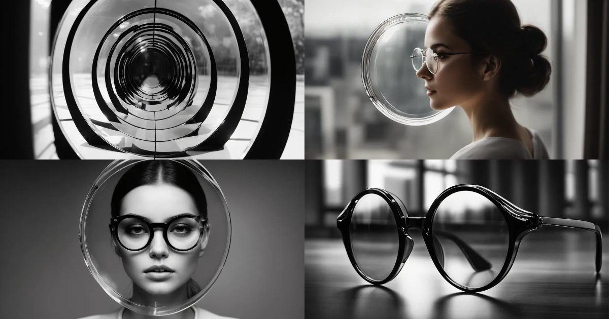 Lexica - Art Women glasses, clear looking through a transparent glass ...