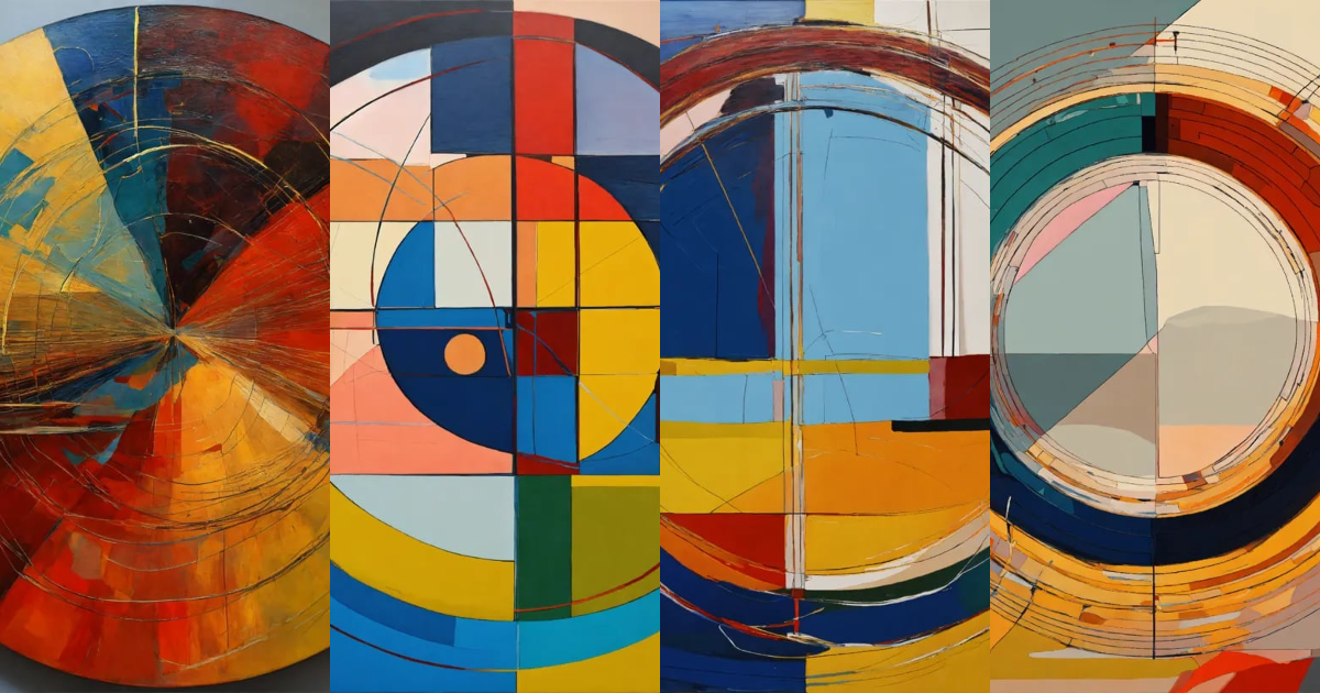 Lexica - Abstract line art, circle, oil painting, transparent, in style ...