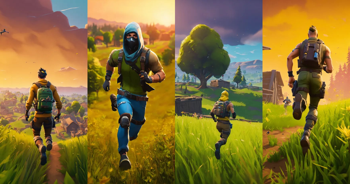 Lexica - Fortnite noob running in a field