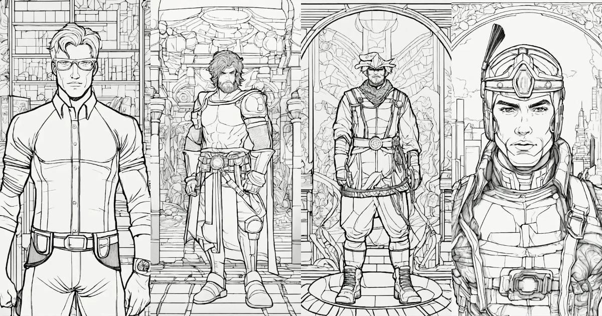 Lexica - Coloring page for adults, "know-it-all" idiot hero character ...
