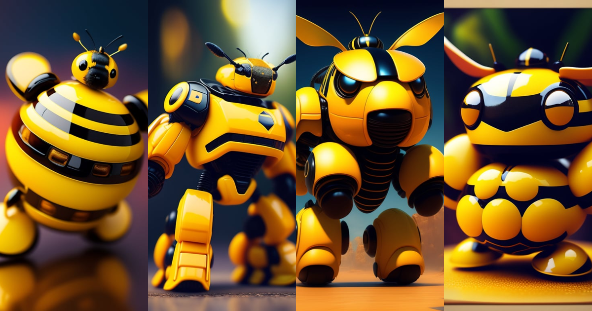 Lexica - Dancing bumblebee and other autobots