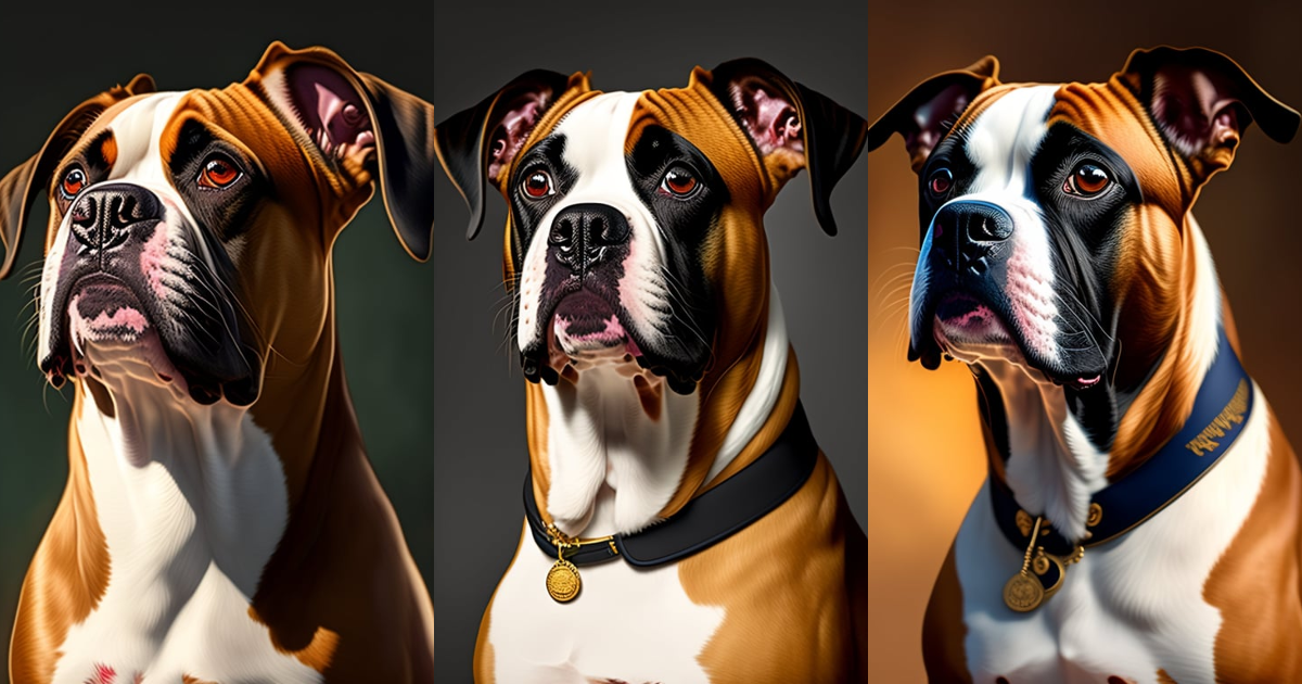 Lexica - Formal portrait of boxer dog, digital art by eugene de blaas ...