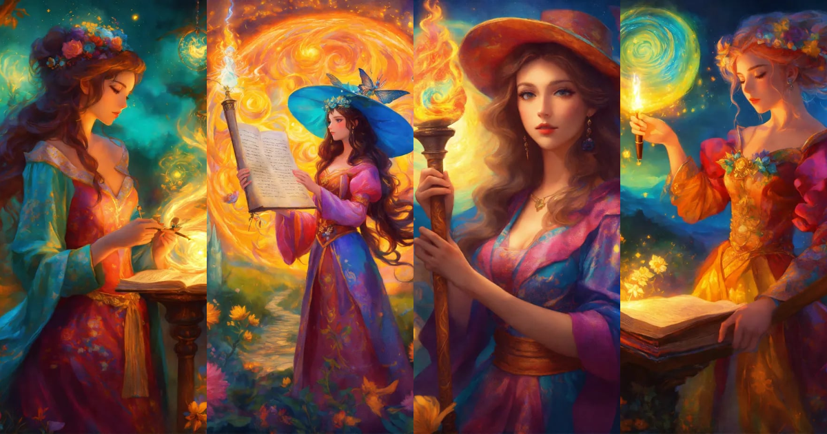 Lexica - Beautiful Fantasy Art enchantresses casting a spell holding an ...