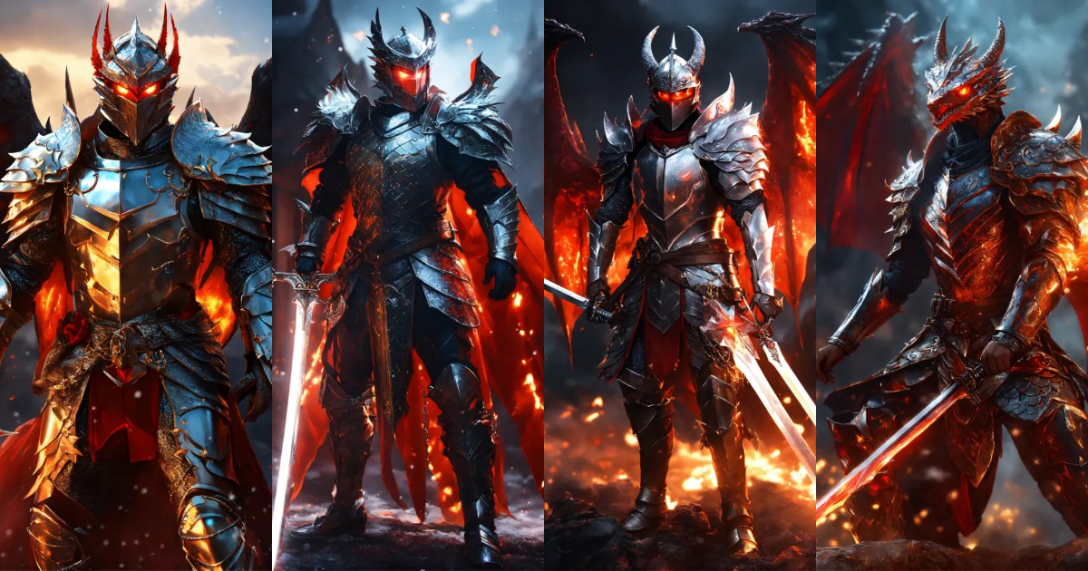 Lexica - Glowing red eyes knight with a snow white diamond-plated armor ...