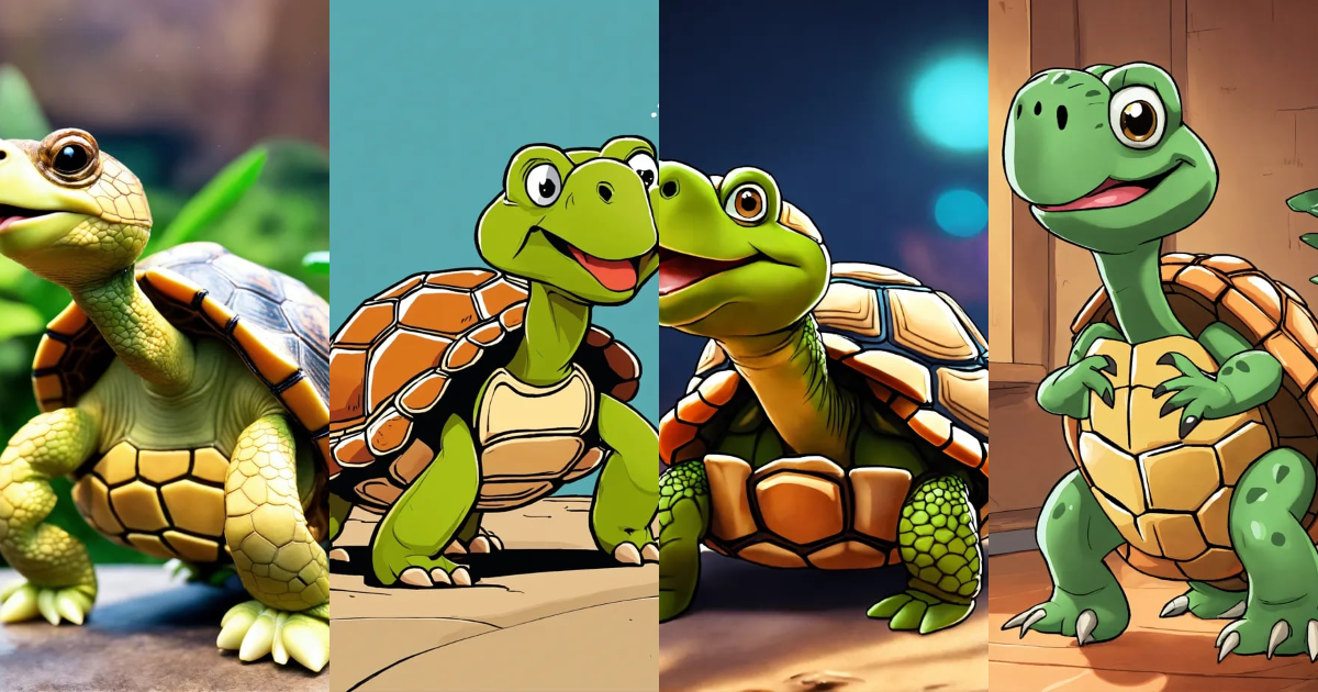 Lexica - Cartoon single tortoise is talking very fast and lip syncing ...