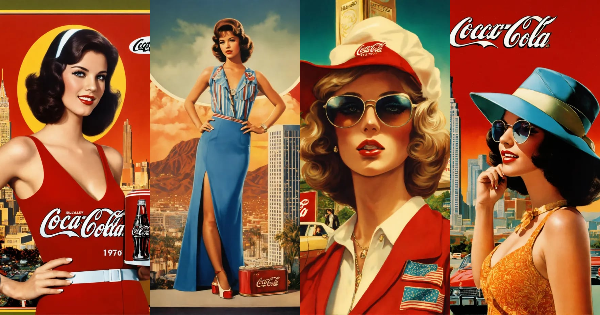 Lexica - Woman retro America style 1970-1990, Hollywood background ...