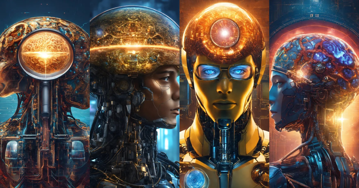 Lexica - AI omnipotent super AI mega god holding a magnifying glass ...