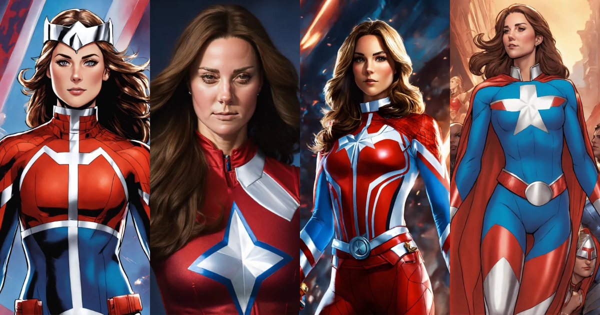 Lexica - Female athletic Princess Kate wearing metal Captain Britain ...