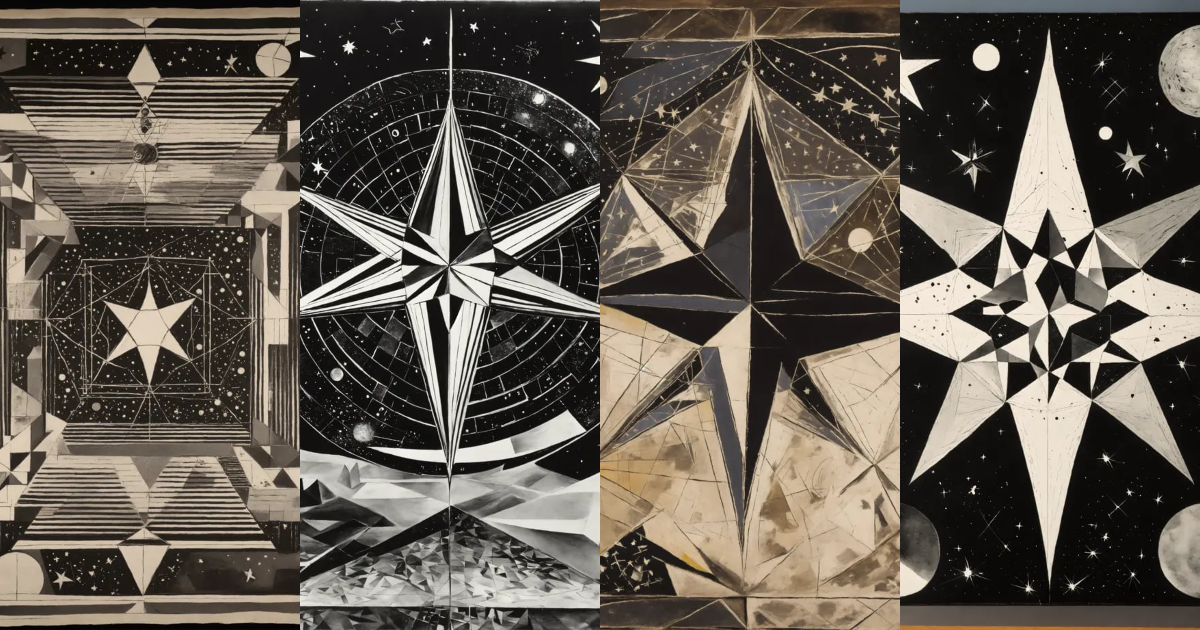 Lexica - Vintage poster star inside a galaxy, impressionism, and the ...
