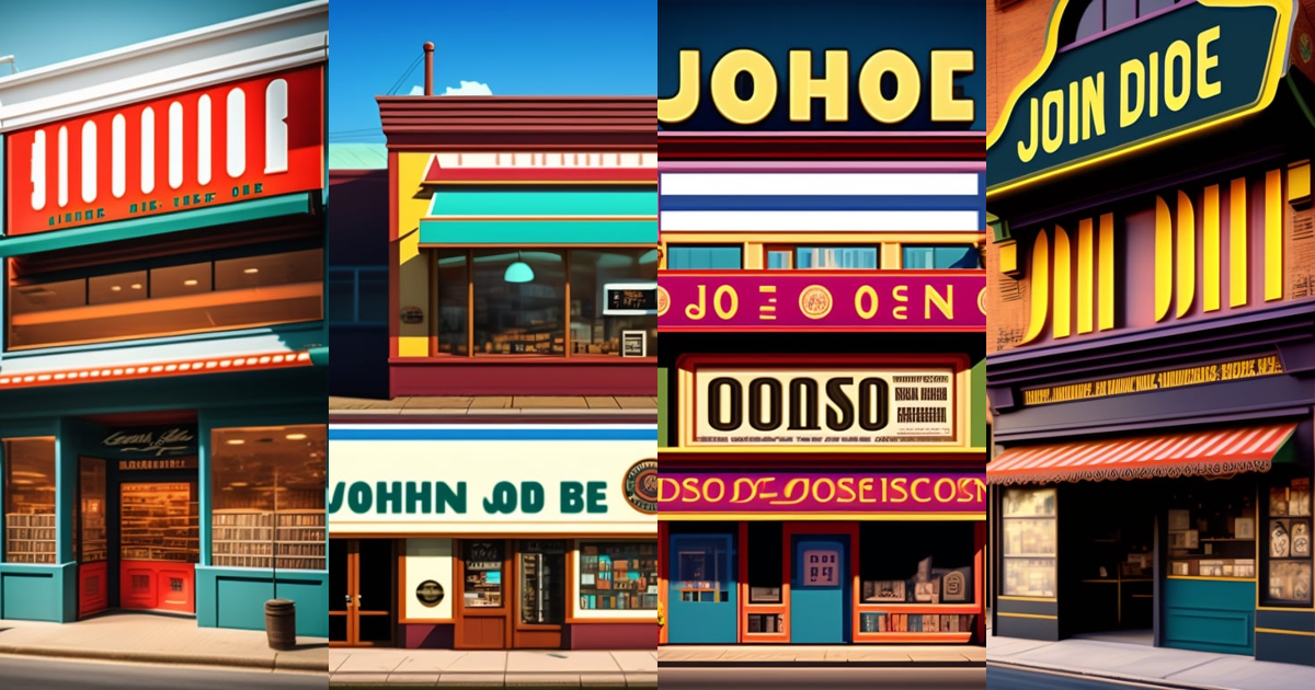 Lexica - "John Doe Records" cartoon record store