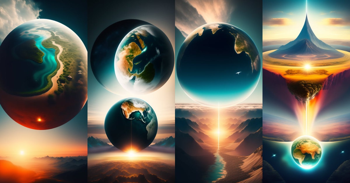 Lexica - World creation being watched from above from a very far distance