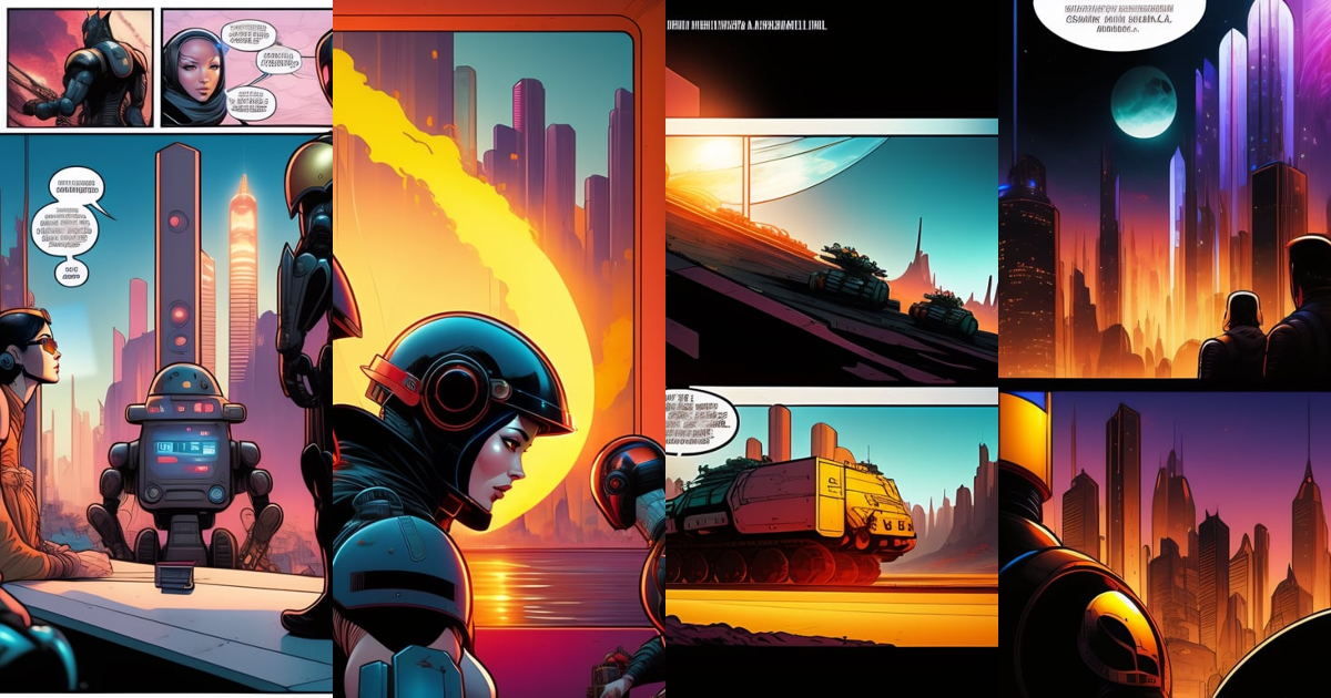 Lexica - A comic book panel about robots taking over the world ...