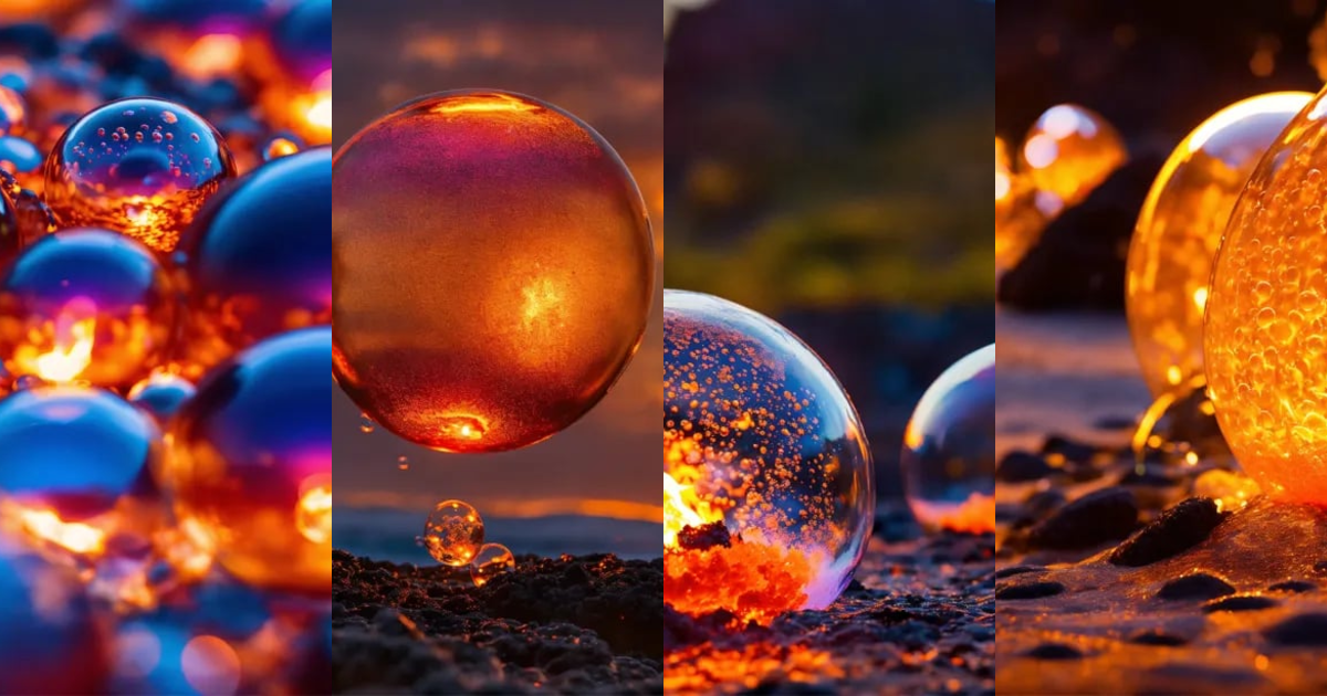 Lexica - Bubbles made from molten glass, lava bubbles, burning bubbles ...