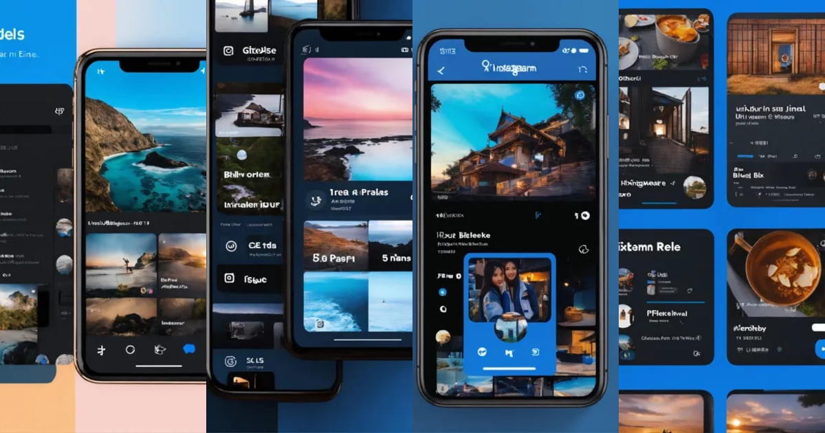 Lexica - Instagram reels ux/ui blue black