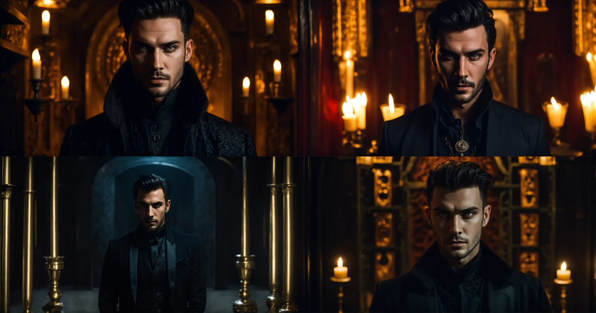 Lexica - Dark and dramatic portrait of a young and handsome sinister ...