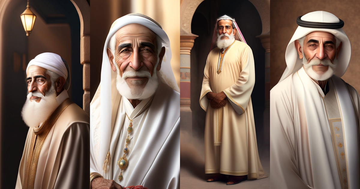 Lexica - A wise old Arab man appears, with wisdom and dignity white ...