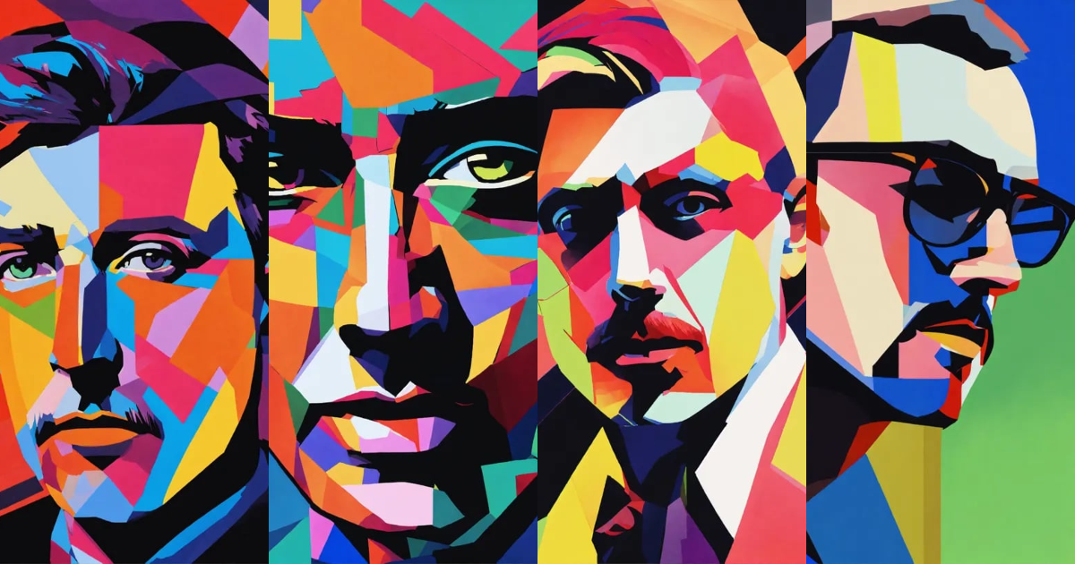 Lexica - Simplified abstract illustration of close up portrait that’s ...