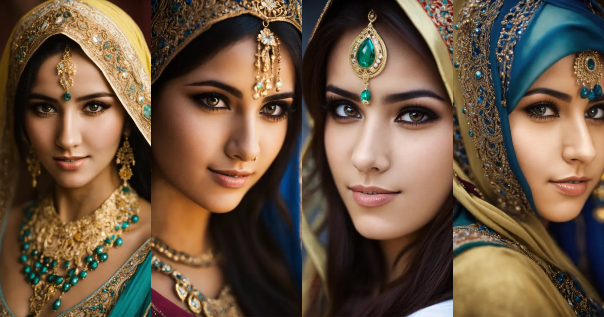 Lexica - Youthful women Arabian passionate fixed eye contact