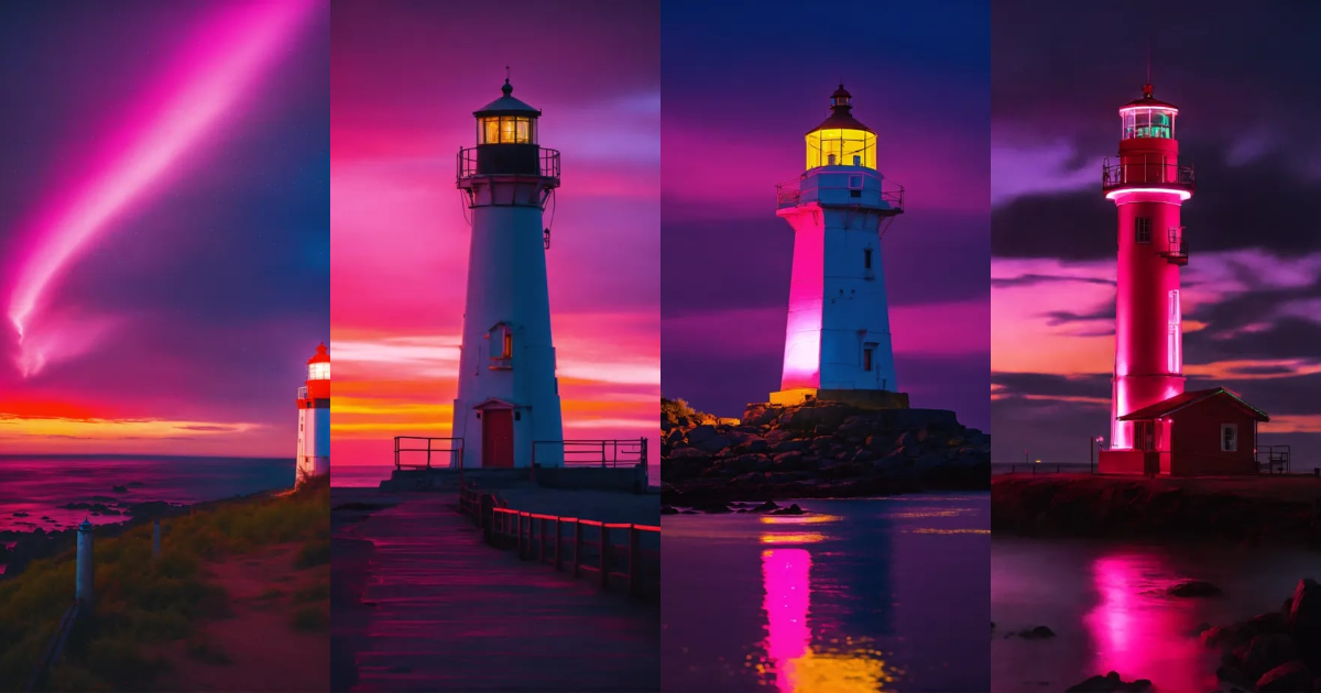 Lexica - A neon lighthouse