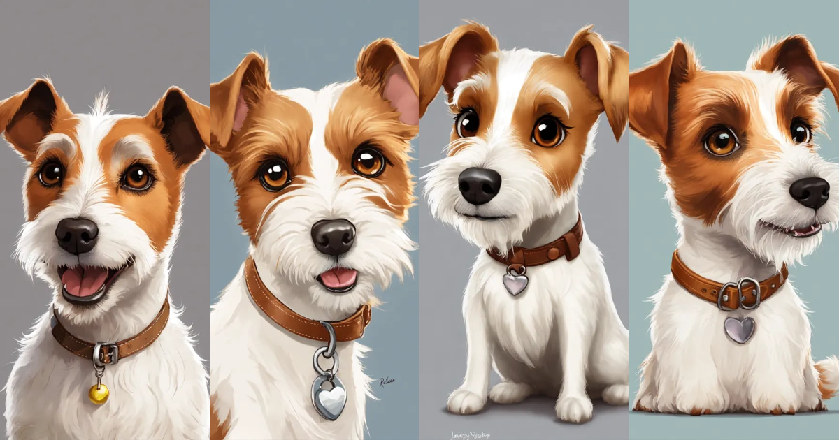 Lexica - Cute realistic cartoon parson russell terrier dog, with a ...