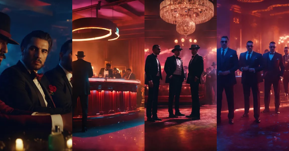 Lexica - Group of mafia crime family in mexican night club, smoky mood ...