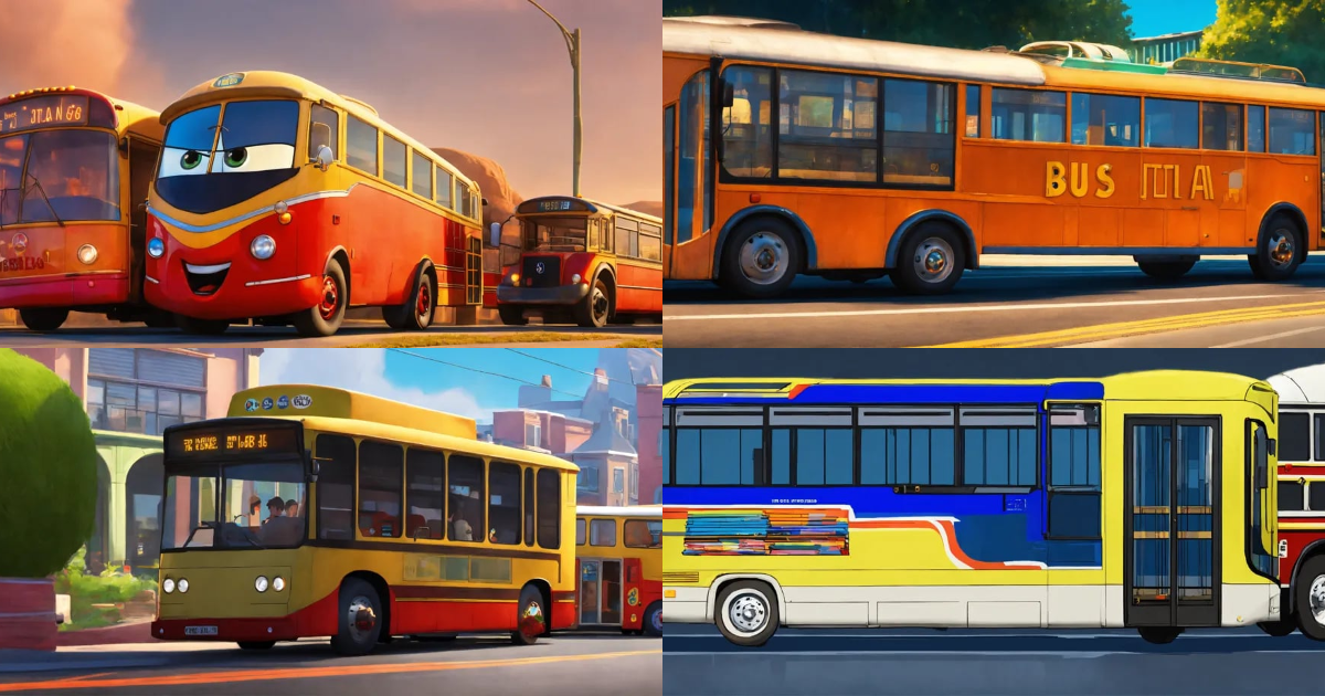 Lexica - Bus, Pixar-style