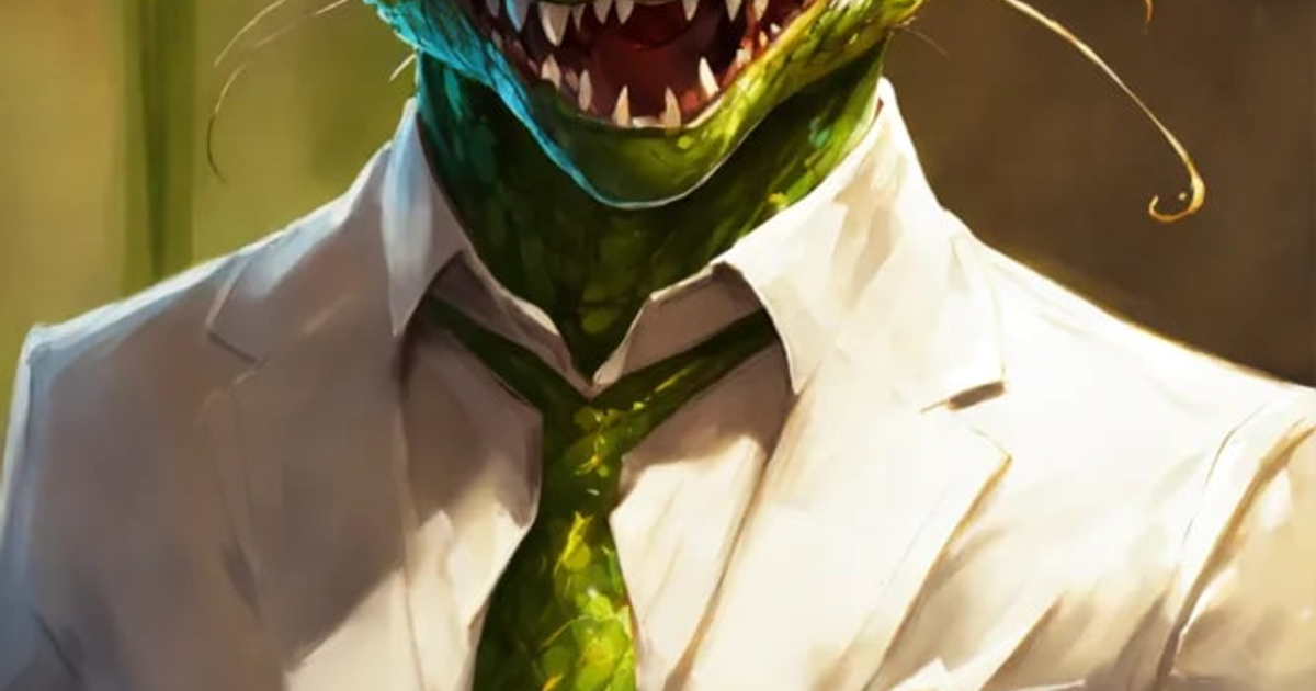 Lexica - Realistic drawing a full body portrait of a mutant lizard ...