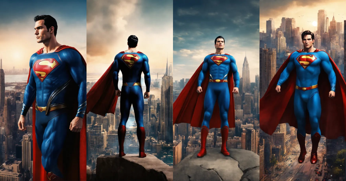 Lexica - An realistic Superman with a city background