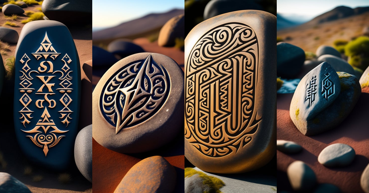 Lexica - A set of 90 magic runes carved on rock