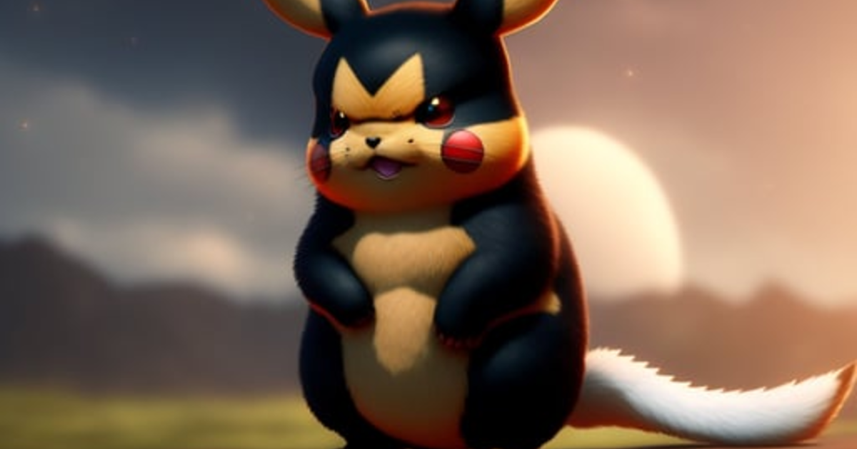 Lexica - Super realistic, pikachu is a dark, bipedal Pokémon with a ...