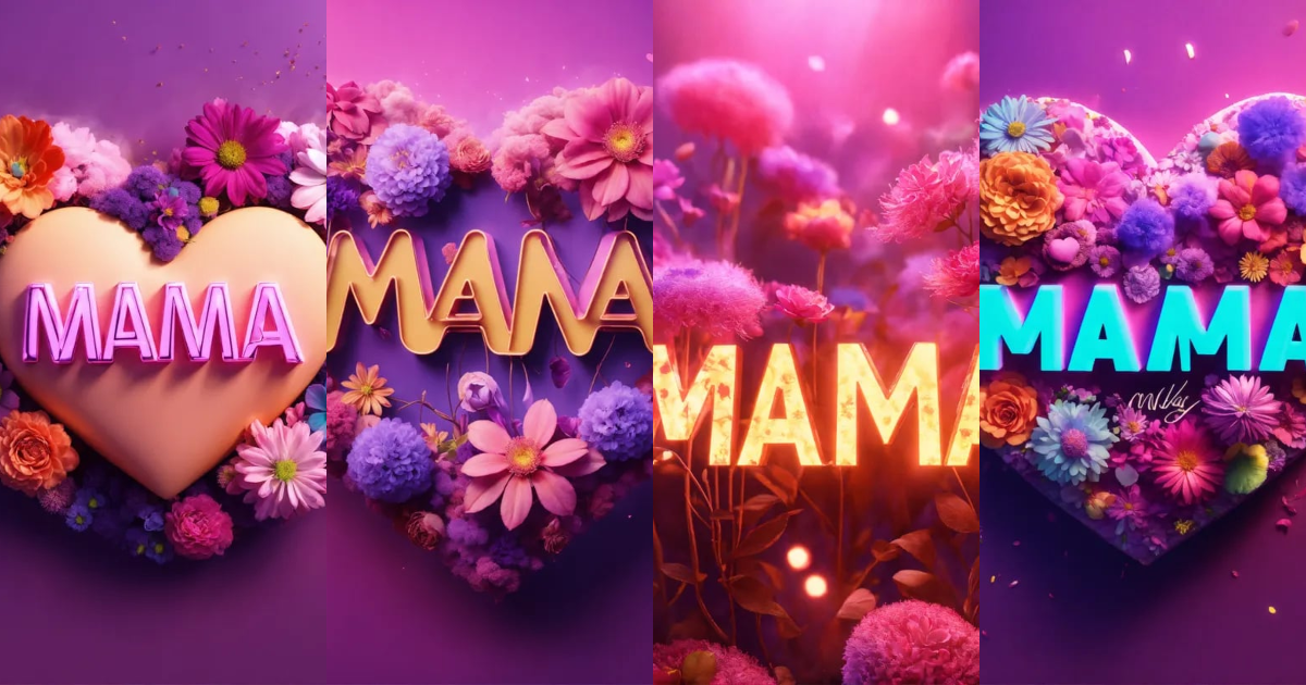 Lexica - Name "Mama" . the back round small colorful flowers and pink ...