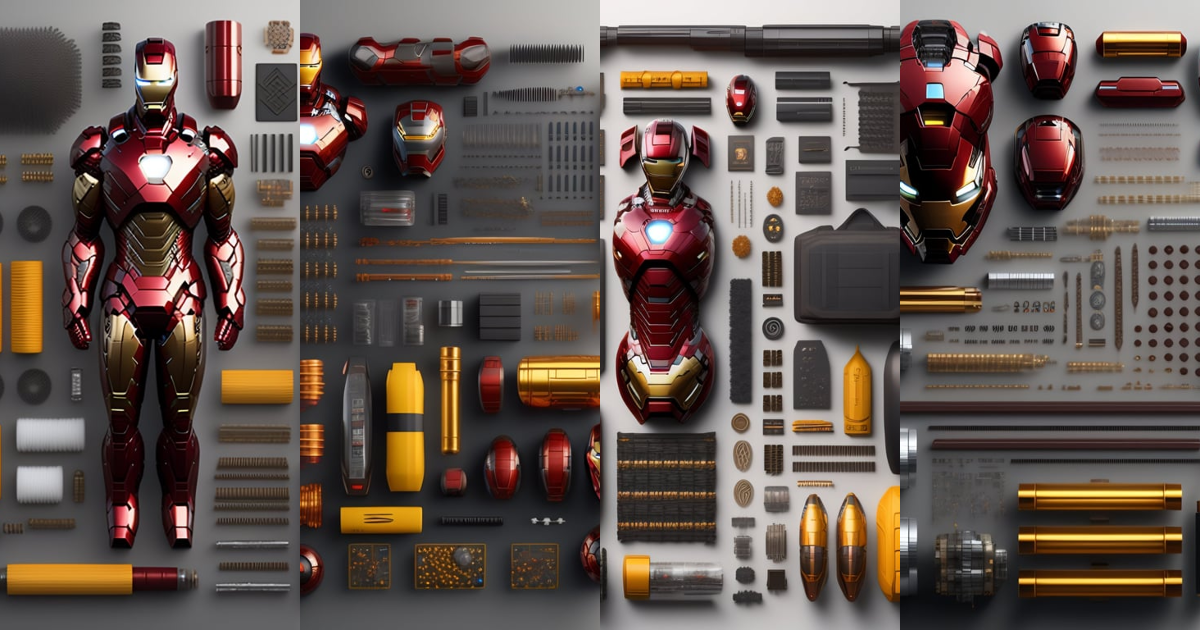 Lexica - Ironman, Costumes and mechanical parts, Knolling, Knolling ...